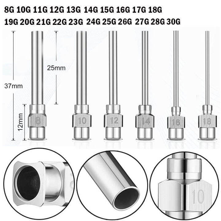 12pcs 0.5 inch 1 inch 1.5 inch 2 inch Cannula Length Dispensing Needle (8G,10G,12G,14G...26G ...