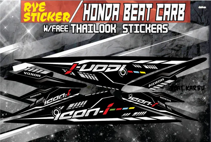 Decals, Sticker, Motorcycle Decals for Honda Beat 110, Carburator type ...