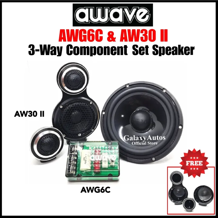 Awave AW30 II AWG6C 3 Way Component Set Speakers Free Speaker Bracket ...