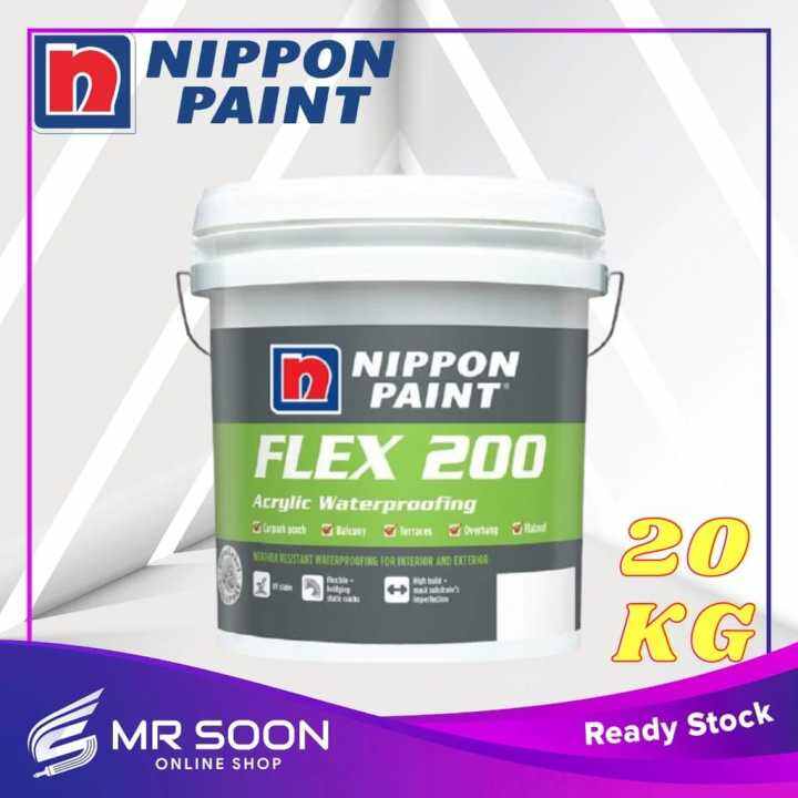 NIPPON PAINT FLEX 200 20KG Arcylic Waterproofing /Cat Kalis Air /防水 | Lazada