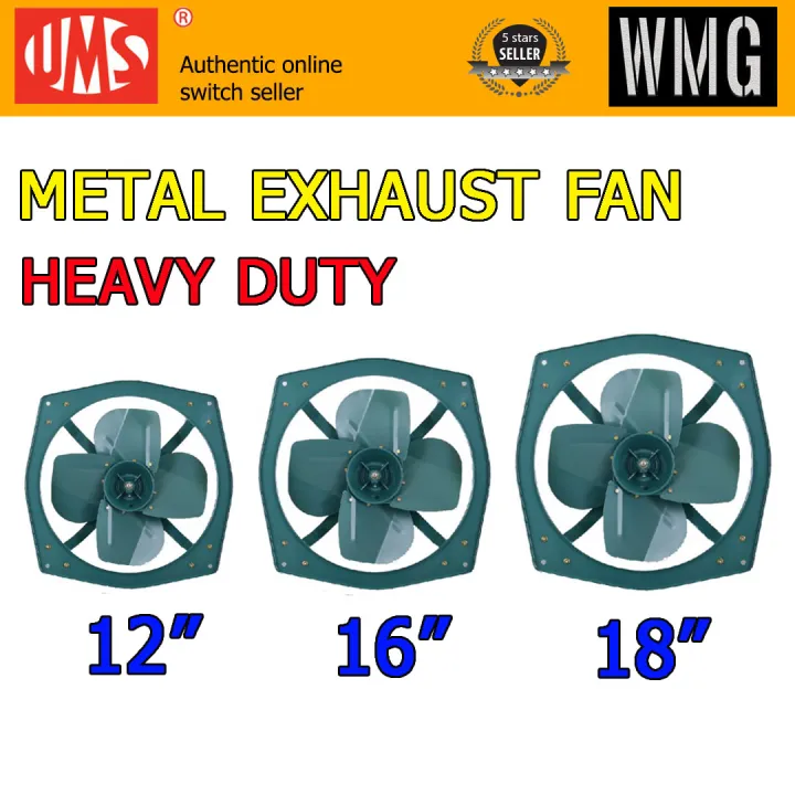 UMS Exhaust Fan Metal Heavy Duty 240V 12 inch / 16 inch / 18 inch Kipas ...