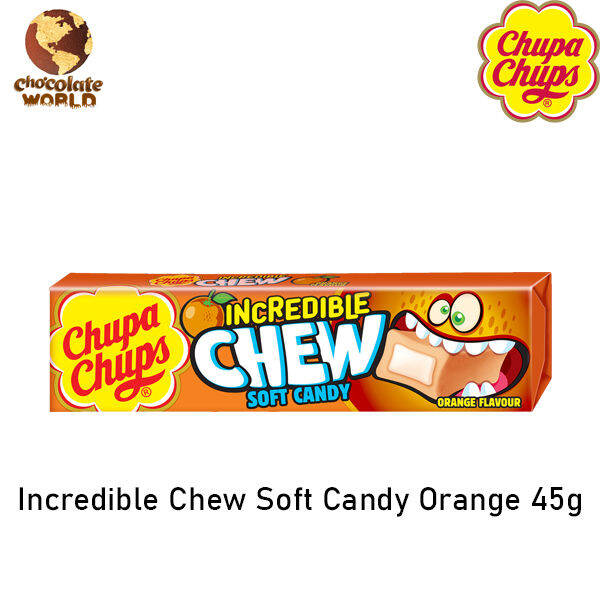 Chupa Chups Incredible Chew Soft Candy Orange Flavour 45g | Lazada
