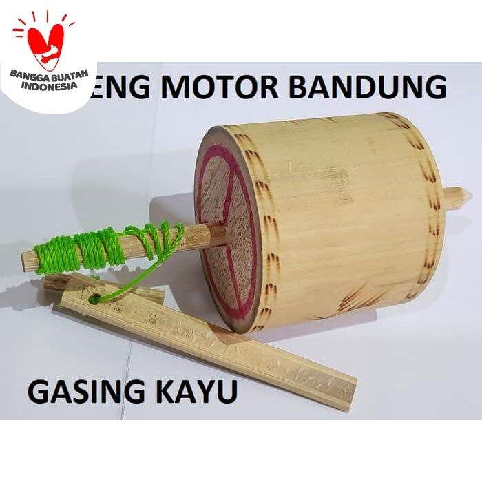 Gasing Kayu Bambu Tradisional Bersuara Main Putar Mainan Indonesia ...