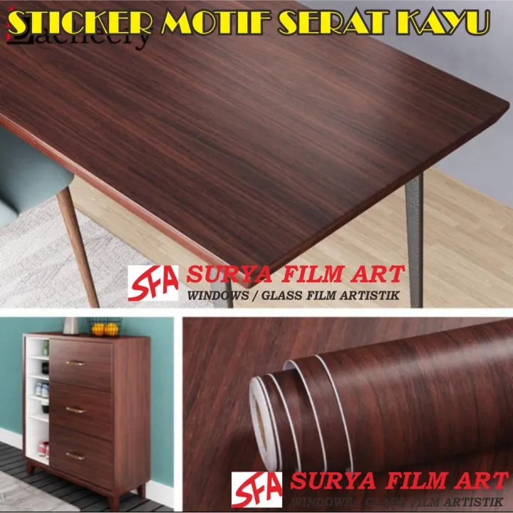 STIKER MEJA MURAH / STIKER LEMARI / STIKER KAYU / STIKER LANTAI ...
