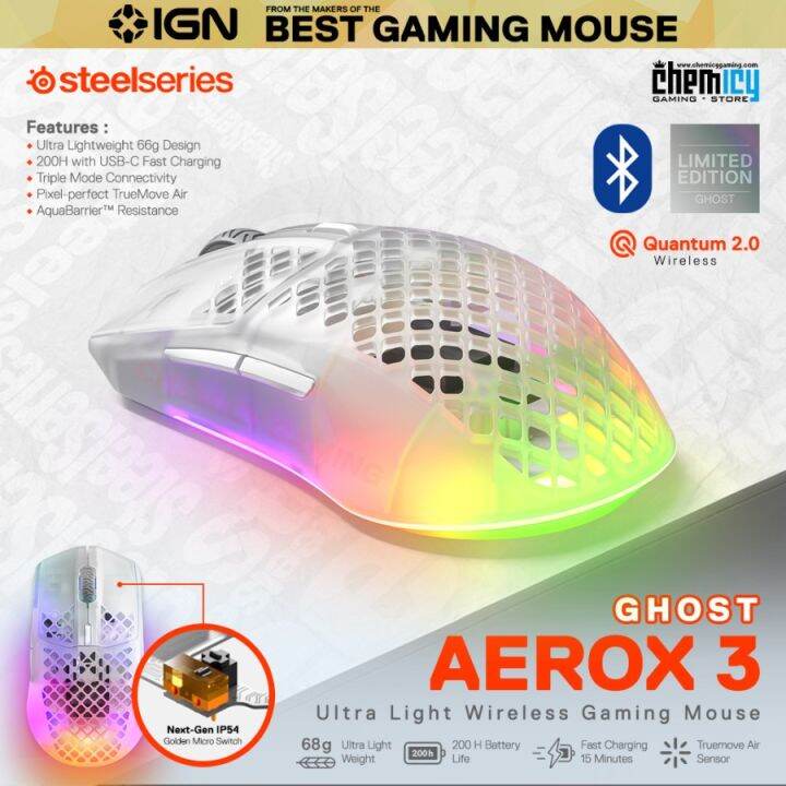 Steelseries Aerox 3 Ghost RGB Wireless Gaming Mouse | Lazada Indonesia