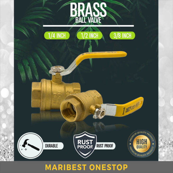 Heavy Duty Brass Ball Valve Brass Stopcock 1/2",3/8",1/4" Inch Injap ...