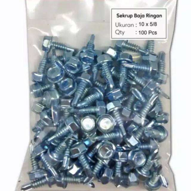 (100) BAUT ROOFING TASO BAUT BAJA RINGAN 10X16 MM | Lazada Indonesia