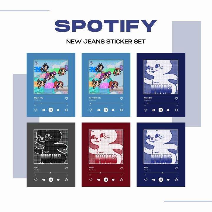 [15 pcs] Sticker Set New Jeans : Spotify - by Aera Kpop Merch | Stiker ...