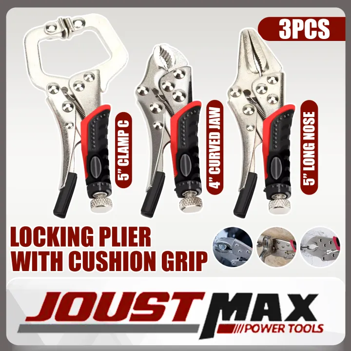 3PCS [ 4" - 5" ] Mini Locking Plier With Cusion Grip Set Vise Grip ...
