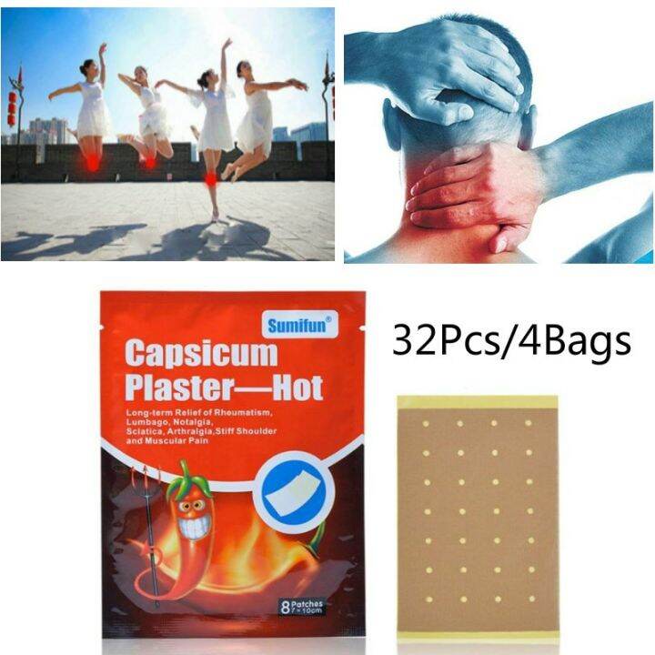 Sumifun 8Pcs/1Bags Capsicum Plaster Frozen Shoulder Spondylosis Red ...