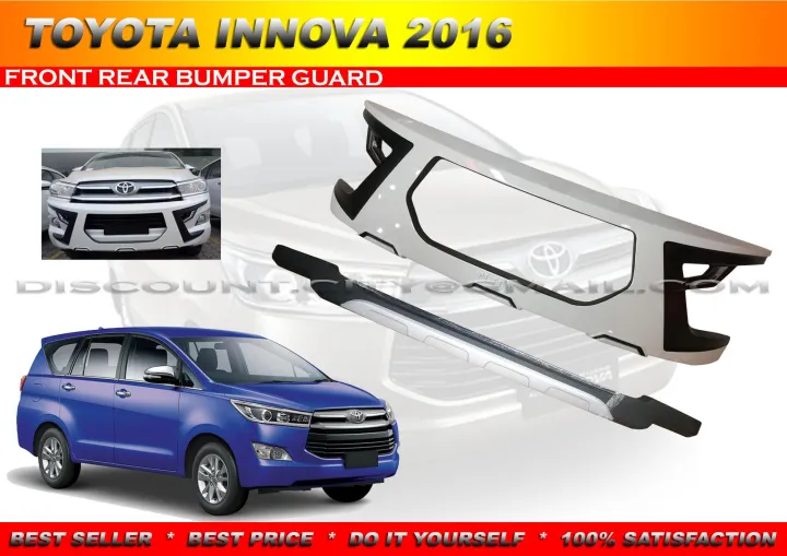 FOR TOYOTA INNOVA 2016 to 2019 WHITE FRONT & REAR NUDGE BUMPER GUARD ...