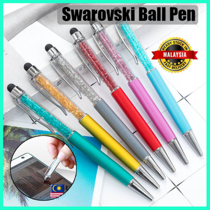 Swarovski 2in1 Crystal Touch Screen Stylus Pen Ballpoint Pen Drawing For Iphone Android ...