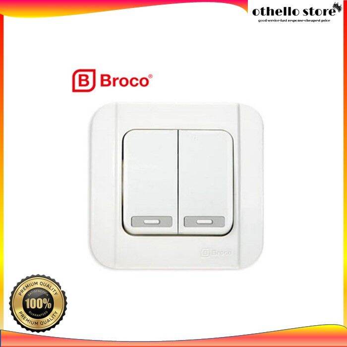 Broco Saklar Seri 2G Galleo G162-55S Double Switch 2 Gang 1 Way White ...