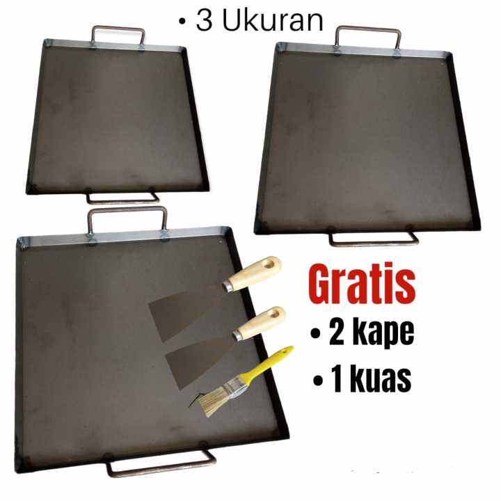 WAJAN ROTI BAKAR - KEBAB - BURGER BAHAN PLAT BAJA ANTI LENGKET | Lazada ...