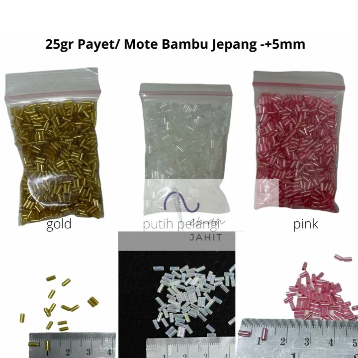 Payet Bambu/ Mote Bambu Jepang ASLI/ 5mm Mote Payet Batang/ Bambu ...