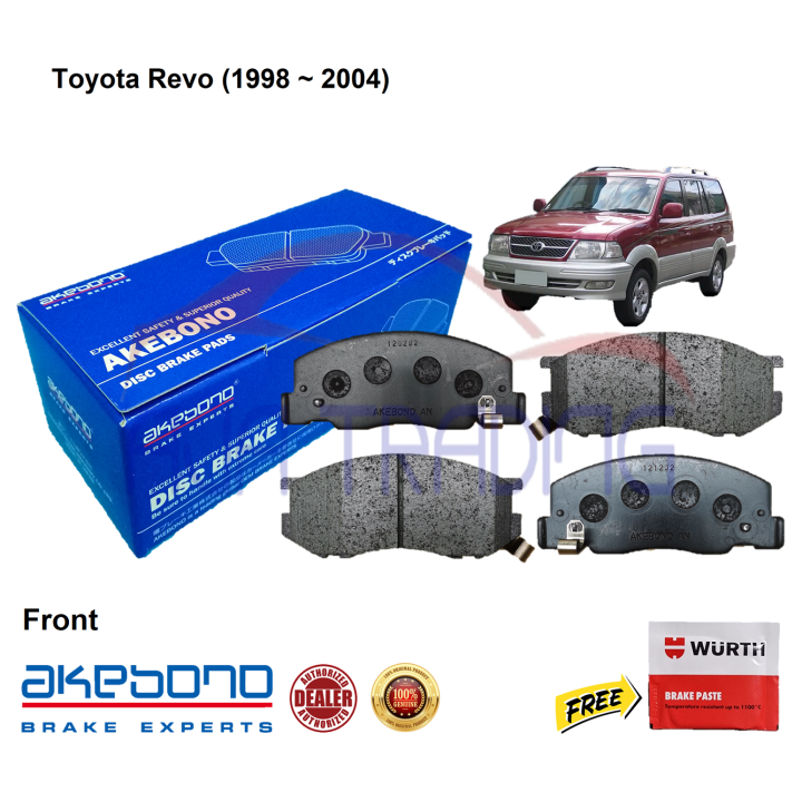 Genuine Akebono Front Brake Pads for Toyota Revo (1998 ~ 2004) with ...