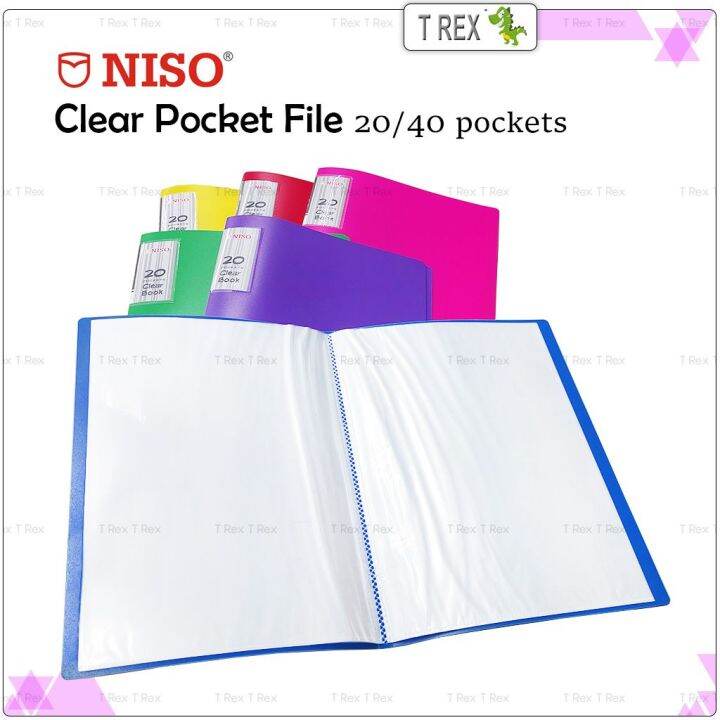 Niso A4 Clear Pocket File / Pockets Clear Book / Document Clear Holder ...