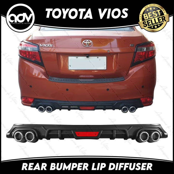 Toyota Vios 2013 2014 2015 2016 2017 Rear Bumper Lip Diffuser (Matte ...
