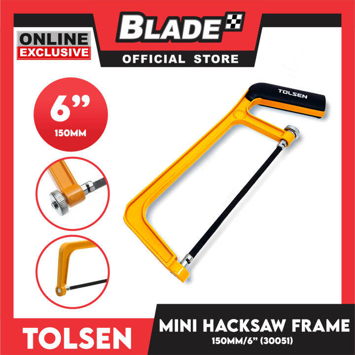 Tolsen Mini Hacksaw Frame 150mm, 6' ' Plastic Coated Handle 30051 ...