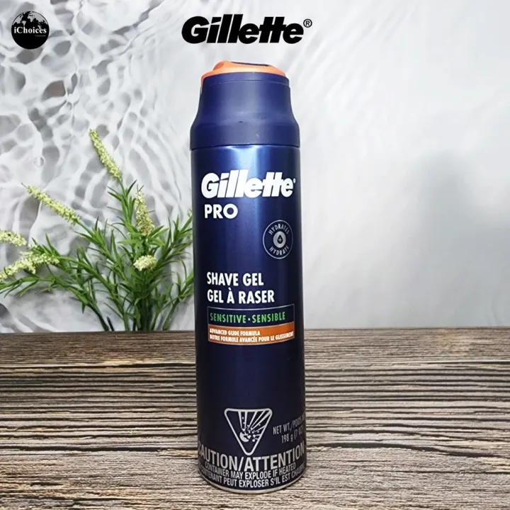 [Gillette] PRO Shave Gel Sensitive for Men 198 g ยิลเลตต์ เจลโกนหนวด ...