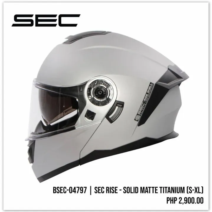 Sec Rise V2 Titanium (XL) Full Face Helmet | Lazada PH