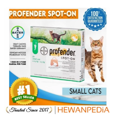PROFENDER CAT SMALL 1 PIPET 0.5 kg - 2.5 kg Obat Cacing Tetes Spot On ...