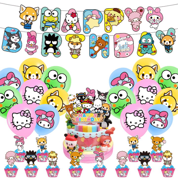 ToyStory Kwaii Sanrios Melody Theme Birthday Party Balloon Set Y2K ...