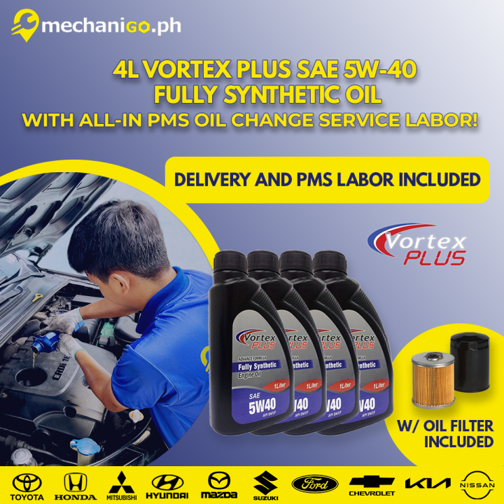 ENGINE OIL (4 LITERS) WITH ALL-IN HOME SERVICE PMS LABOR | VORTEX PLUS ...