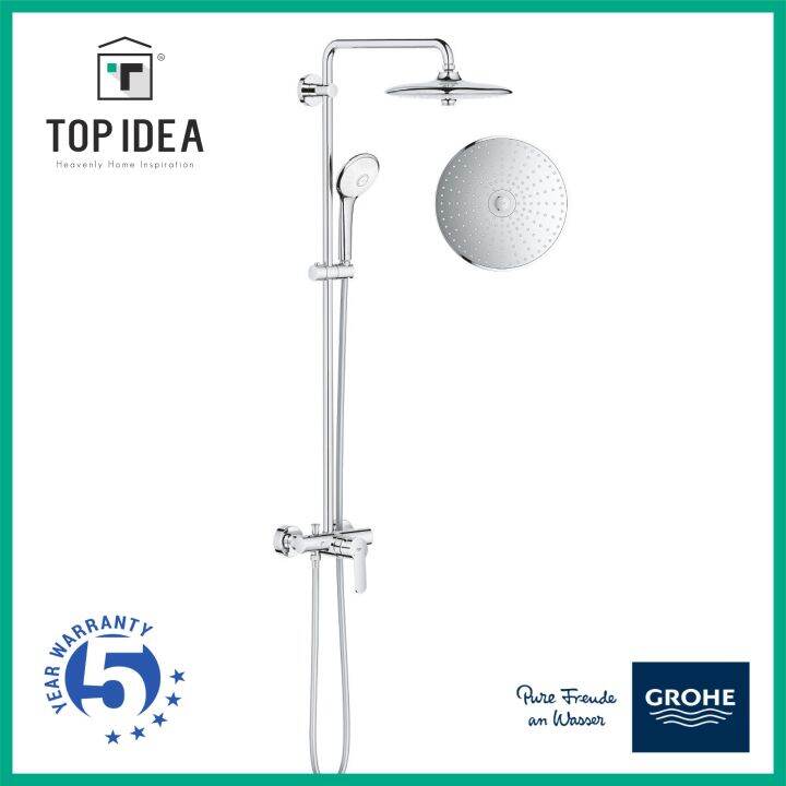 GROHE Euphoria 260 Shower System with Single Lever Mixer | 3 spray ...