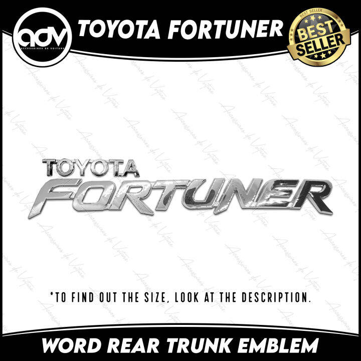 Toyota Fortuner 2005-2015 Toyota and Fortuner SET of Word Rear Trunk ...