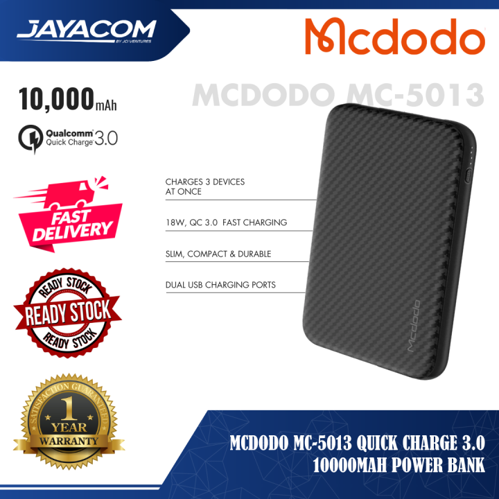Mcdodo 18W Quick Charge 3.0 10000mAh Power Bank (MC-5013) | Lazada
