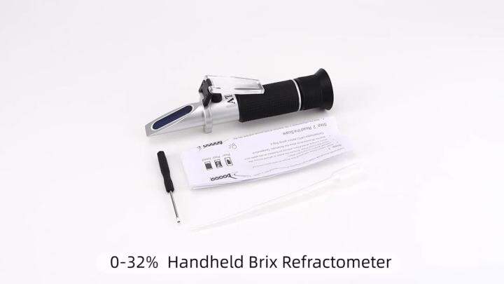 Handheld Refractometer Sugar Concentration Meter Densimeter 0-32 Brix ...