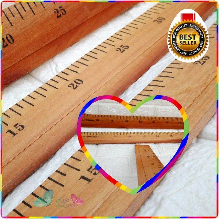 penggaris kayu 50 cm 1 meter 100 cm tebal penggaris panjang penggaris ...