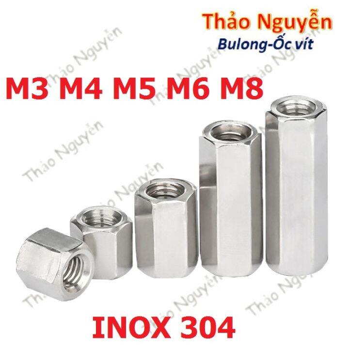 Ống nối ty ren lục giác INOX 304 - Nối ren M3 M4 M5 M6 M8 | Lazada.vn