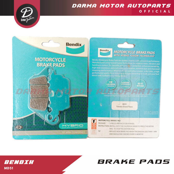 MD51 GCT Bendix Kampas Rem Motor Yamaha Grand Filano | Lazada Indonesia