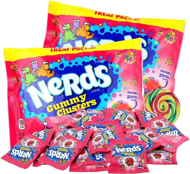 Nerds Gummy Clusters Rainbow Treat Packs! แบบห่อแยกข้างใน 12 ห่อเล็ก ...