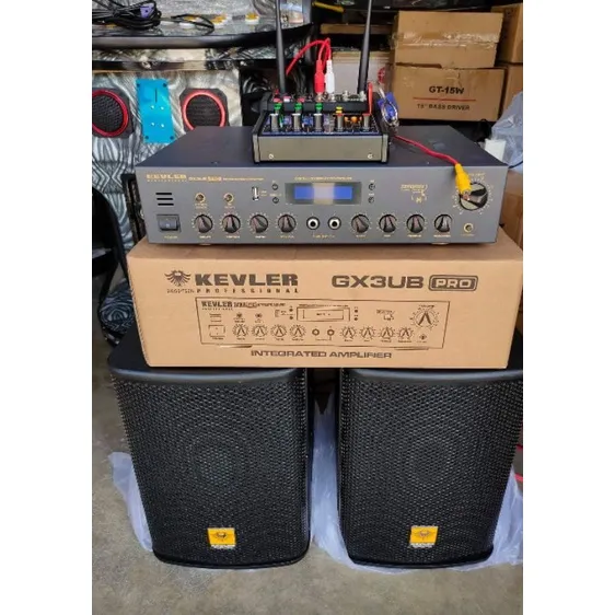1SET KEVLER AMPLIFIER GX-3UB PRO + KR-310 10" SPEAKER 450WATTS x2 ...