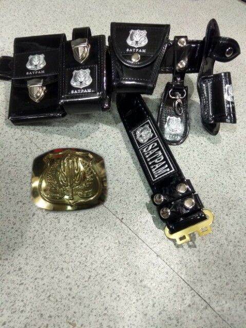 1 Set Kopel Plus Kepala Kopel Satpam Kulit Sintetis - Kopel Set Satpam ...