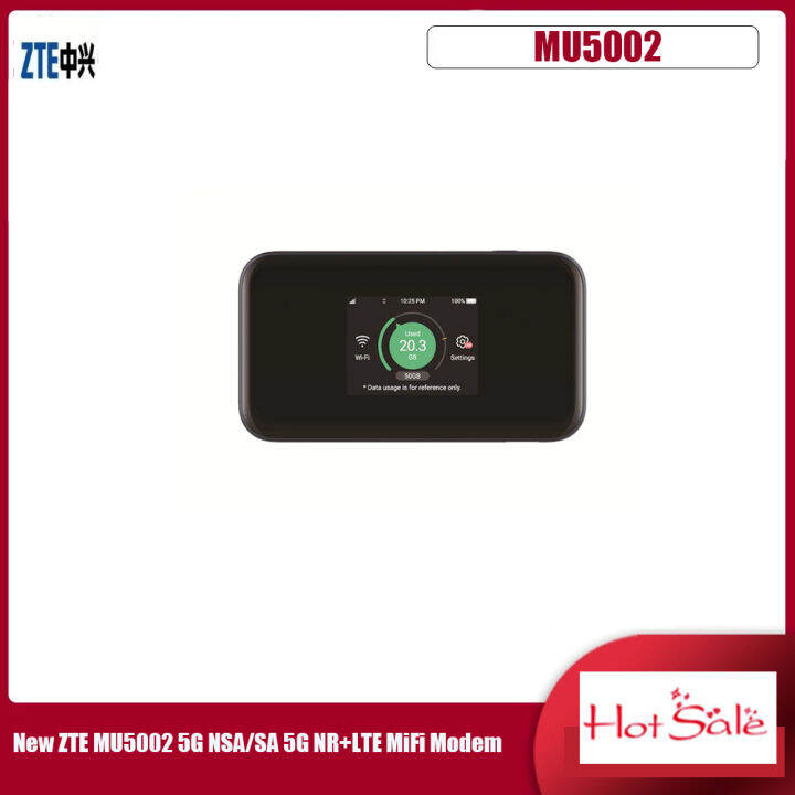 ZTE MU5002 5G NSASA 5G NR LTE EN-DC-Sub6G FDD: N13578202838404142 TDD:N777841 Cat2 MiFi Modems ...