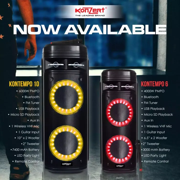 Konzert Original Kontempo 10 Portable Party Speaker with Bluetooth, FM ...