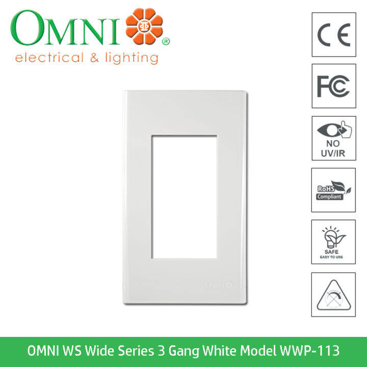 OMNI WS Wide Series 3 Gang White Model WWP-113 | Lazada PH