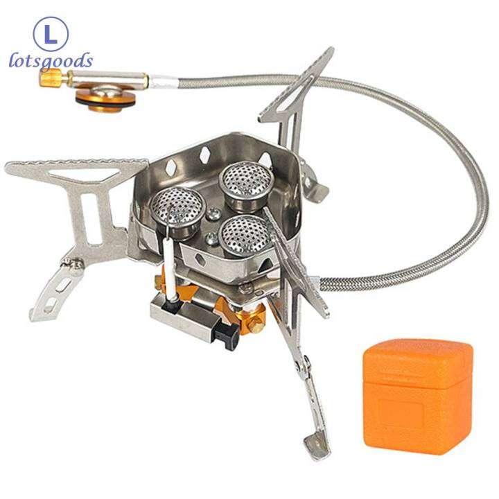 Outdoor Gas Cooker Portable Three Core Heads Camp Stove Ultralight High ...