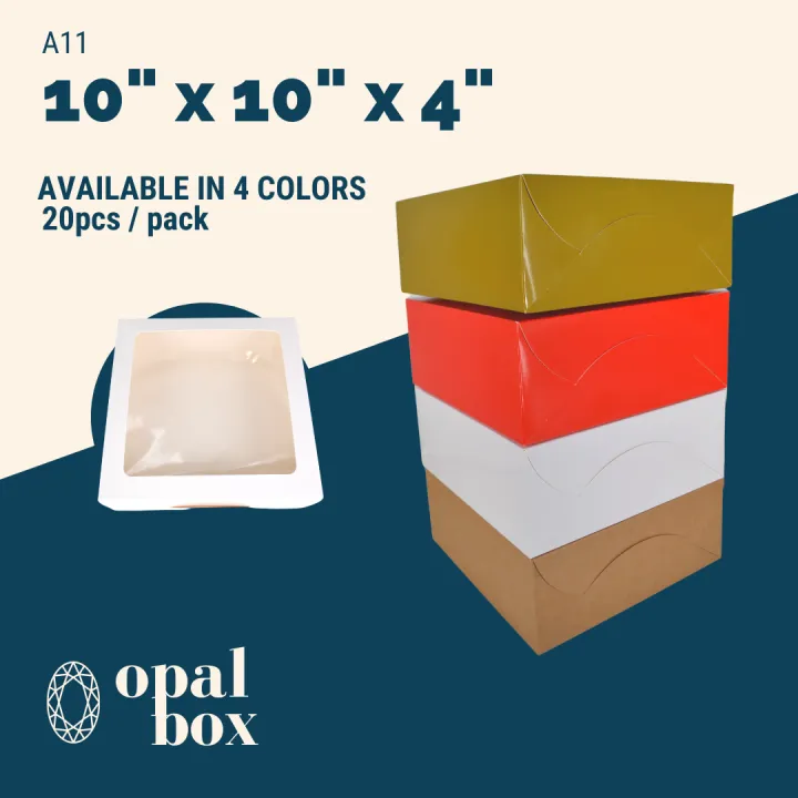 Opalbox | 10x10x4 Pastry Box Brownie Box Laminated | Lazada PH