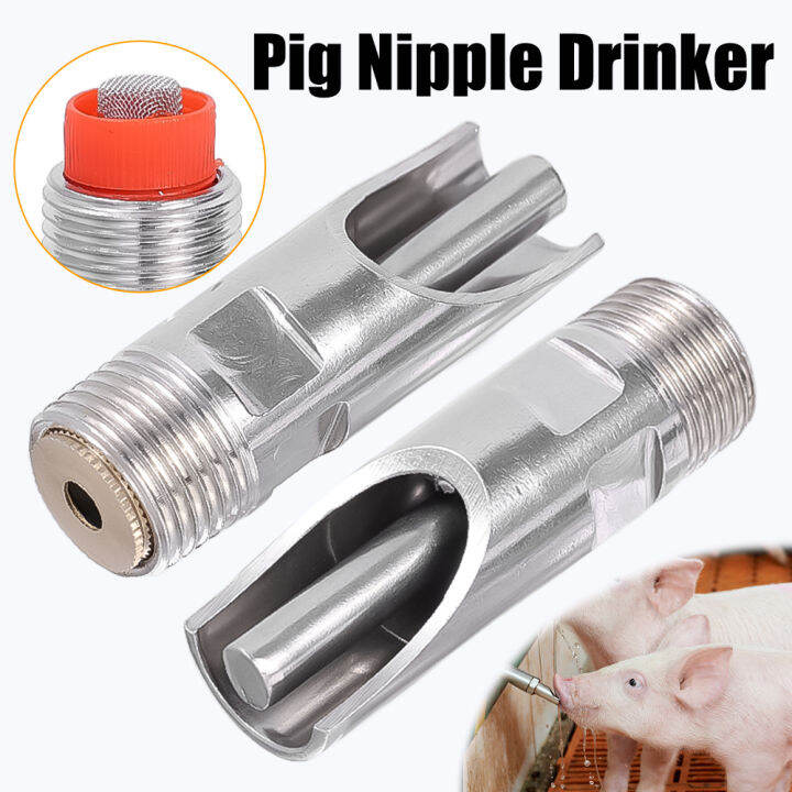 [MORLY] 1/2" Stainless Steel Pig Nipple Water Drinker Stainless Steel ...