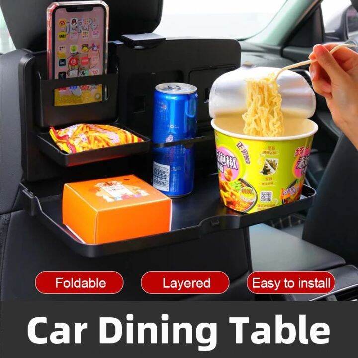 T-One MY Foldable Car Food Tray With Bottle Cup Holder Steering Wheel ...
