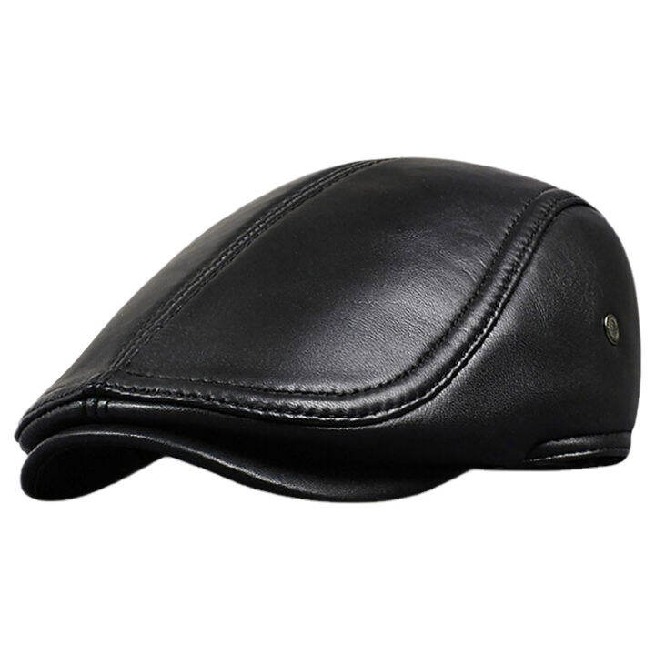 Classic French Beret Hat Palos Leather Beret Cap High Quality Action ...