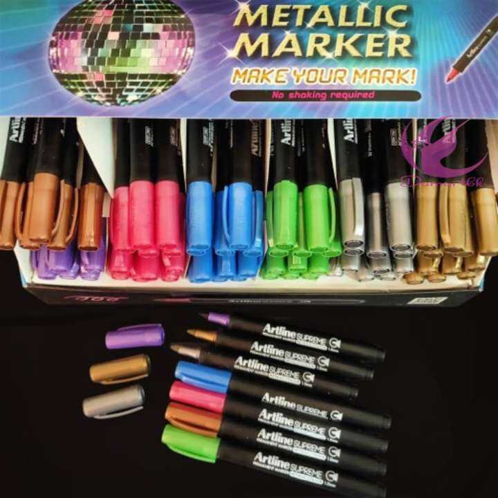 Artline Supreme Metallic Marker 1.0 mm Spidol Hias Permanen Metalik EPF ...