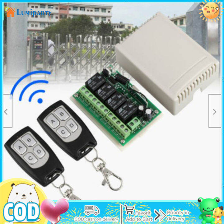 12v 4ch Channel 443mhz Relay Switch Long Distance Wireless Rf Remote ...