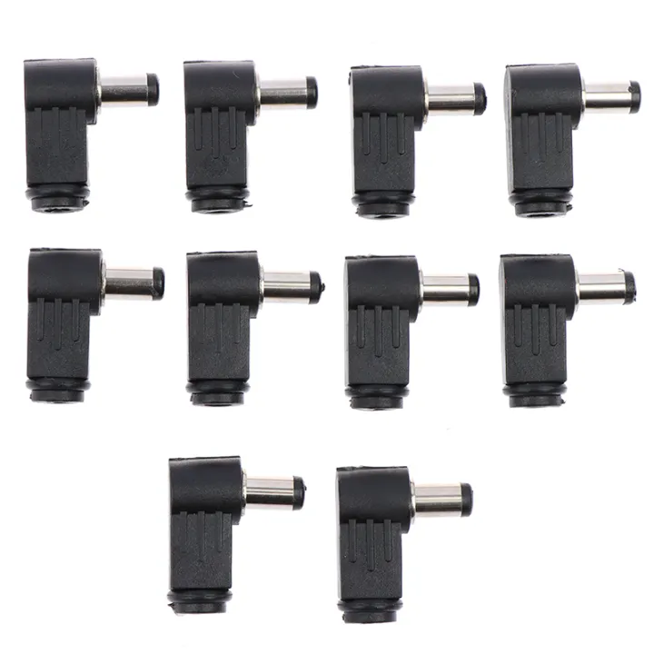 HITN 10pc 2.1mm x 5.5mm Male Plug Right Angle L Jack DC Power Tip ...