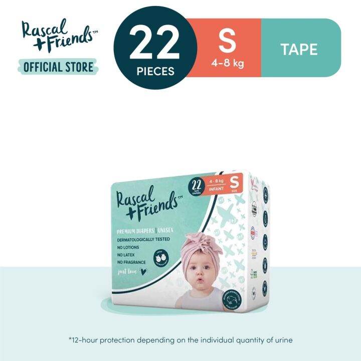 Rascal Friends Small Tape Diaper Convenience Pack 22 Pads | Lazada PH
